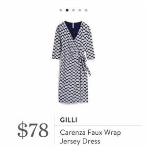 Gilli | Dresses | Gilli Carenza Faux Wrap Dress Navywhite Med | Poshmark